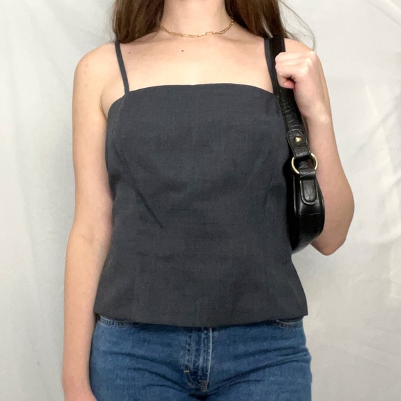 Tops | Vintage Gray Minimalist Tank Top | Poshmark